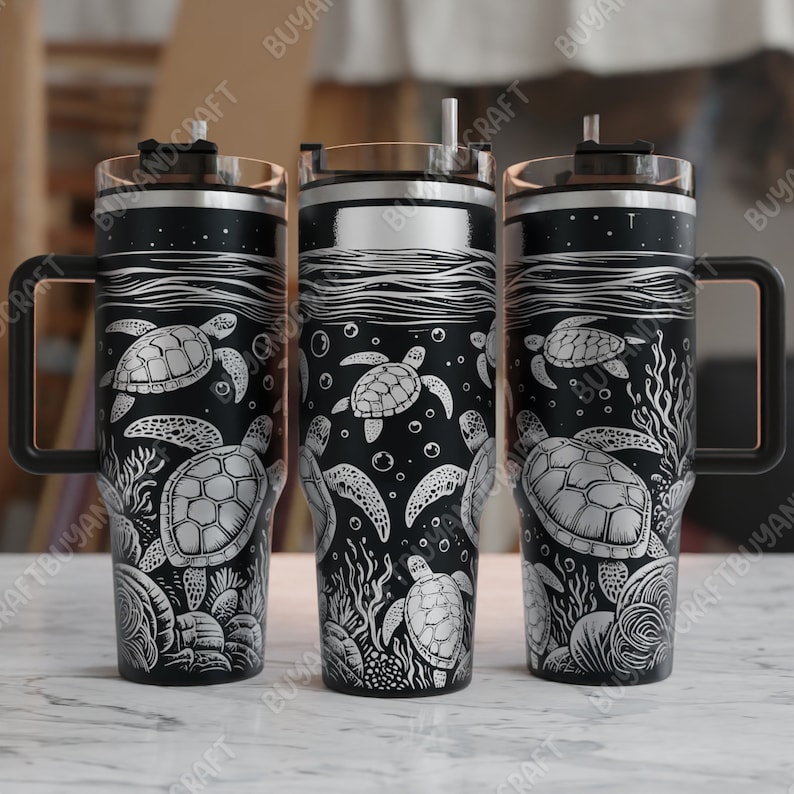 40oz Tumbler Wrap, Turtles Tumbler Laser Design, Tumbler Laser Engraved ...