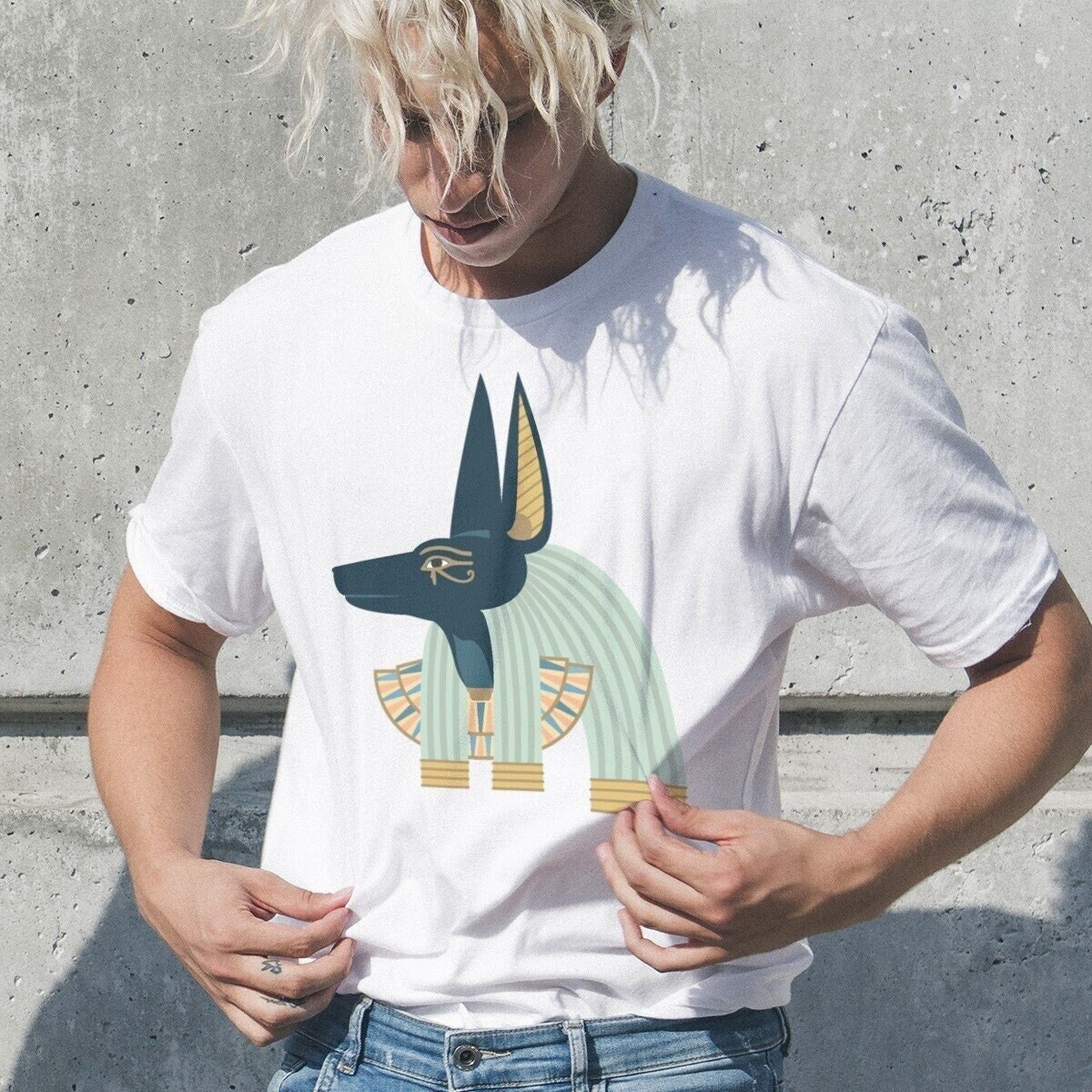 Anubis Ancient Egyptian Jackal T-shirt Vintage Tee Souvenir - Etsy