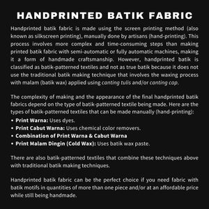 2.3 Yd Indonesian Handprinted Batik Prima Cotton Fabric, Ethnic Sarong ...