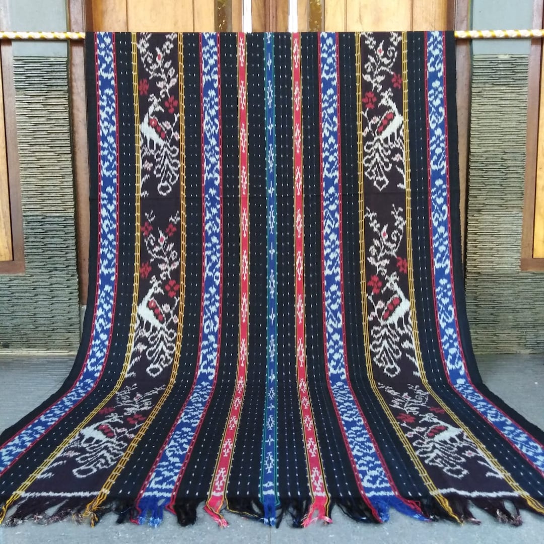 Indonesian Ikat Fabric Handwoven Blanket Textile Art Large - Etsy