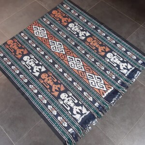 Indonesian Ikat Fabric, Handwoven Blanket, Textile Art, Large Tapestry ...