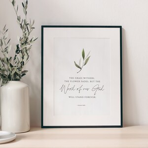Isaiah 40:8, the Grass Withers Bible Verse Wall Art, Printable Wall Art ...