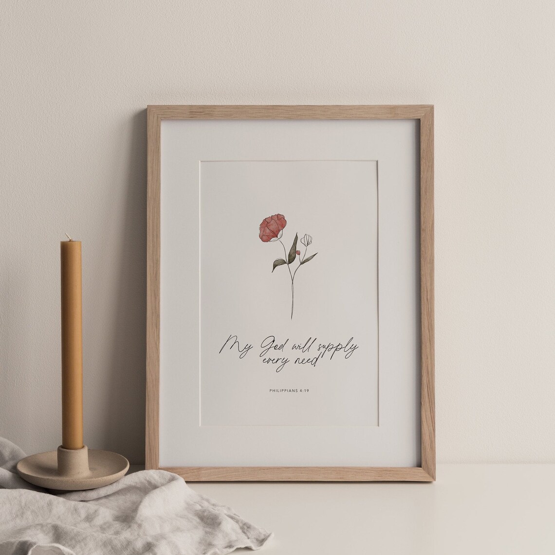 Philippians 4:19 Botanical Christian Art Bible Wall Art - Etsy