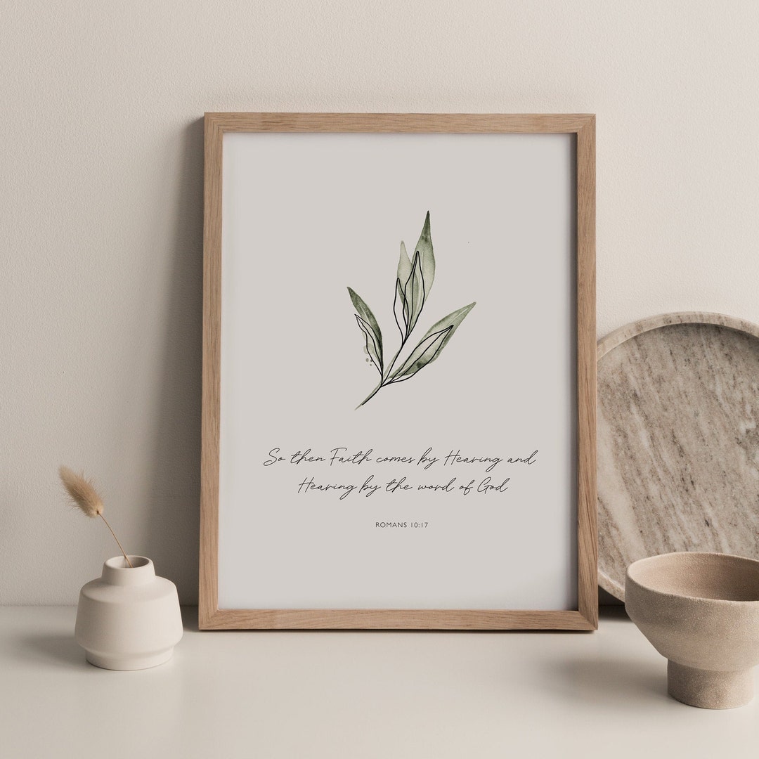 Romans 10:17, Scripture Wall Art, Easter Scripture Print, Bible Verse ...