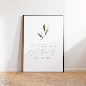 Isaiah 40:8, the Grass Withers Bible Verse Wall Art, Printable Wall Art ...