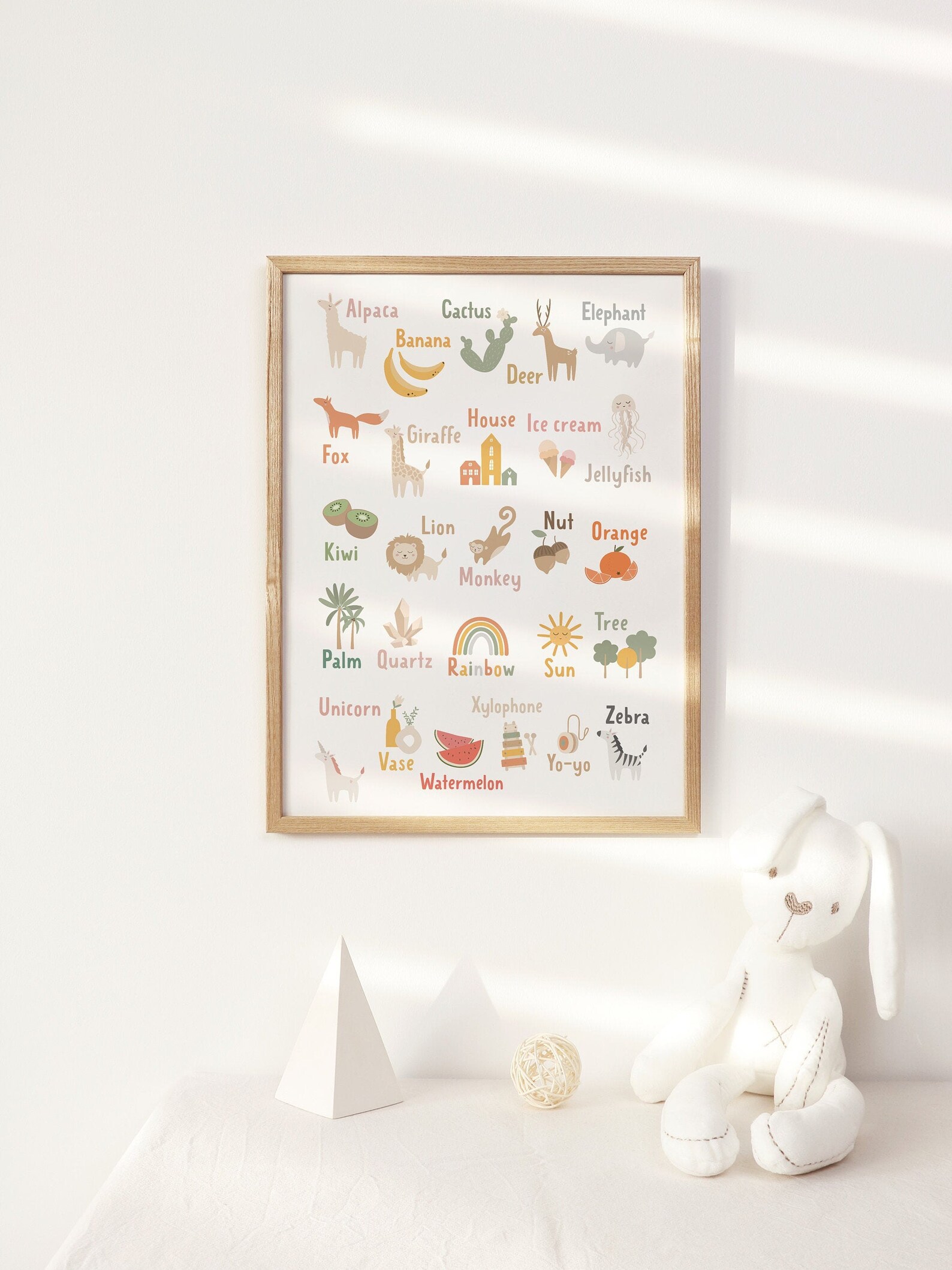 Animal Alphabet Print, Animal ABC Poster, Neutral Alphabet Wall Art ...