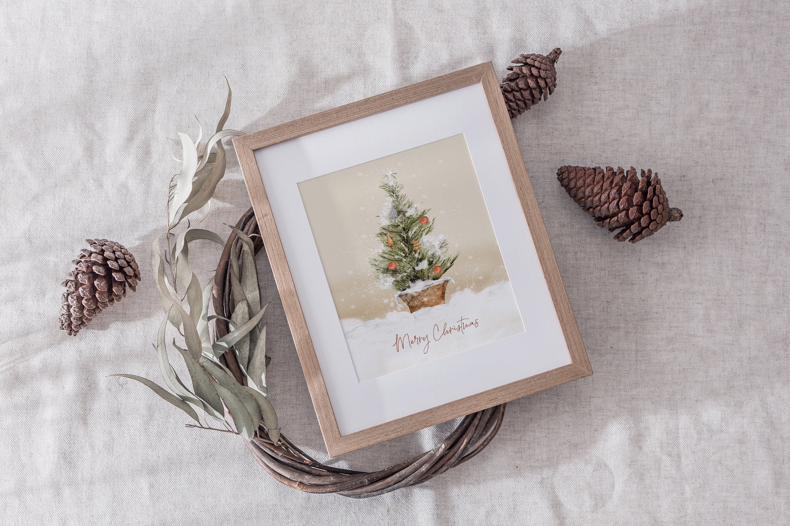 Christmas Tree Printable Christmas Wall Art Boho Christmas - Etsy