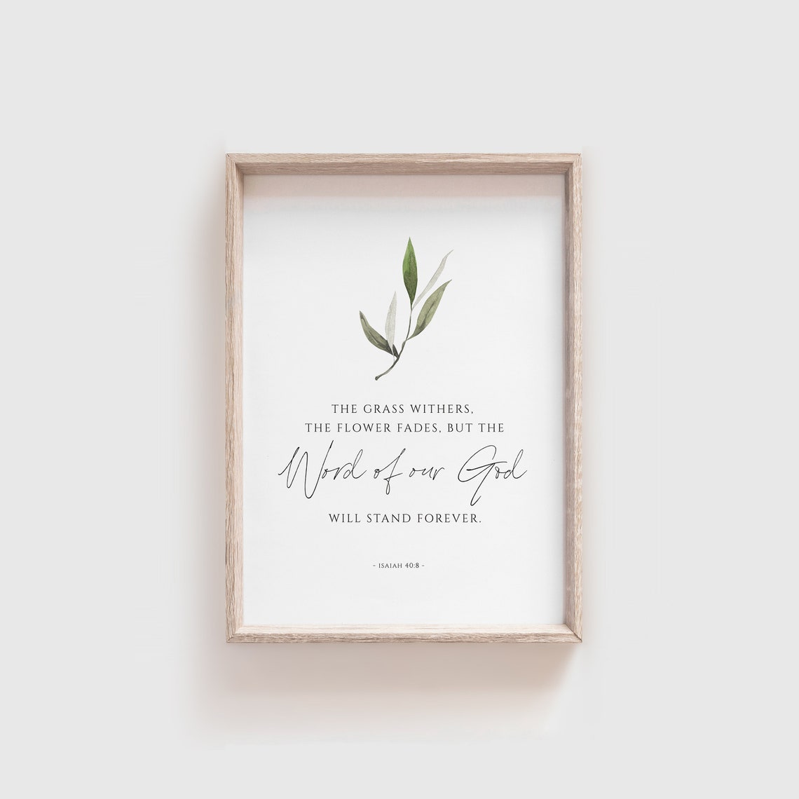 Isaiah 40:8 the Grass Withers Bible Verse Wall Art Printable - Etsy