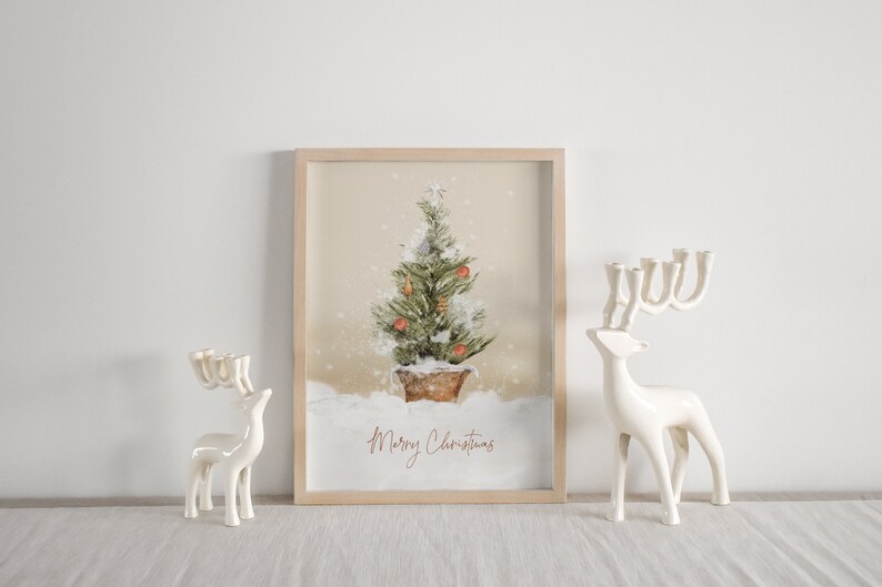 Christmas Tree Printable Christmas Wall Art Boho Christmas - Etsy