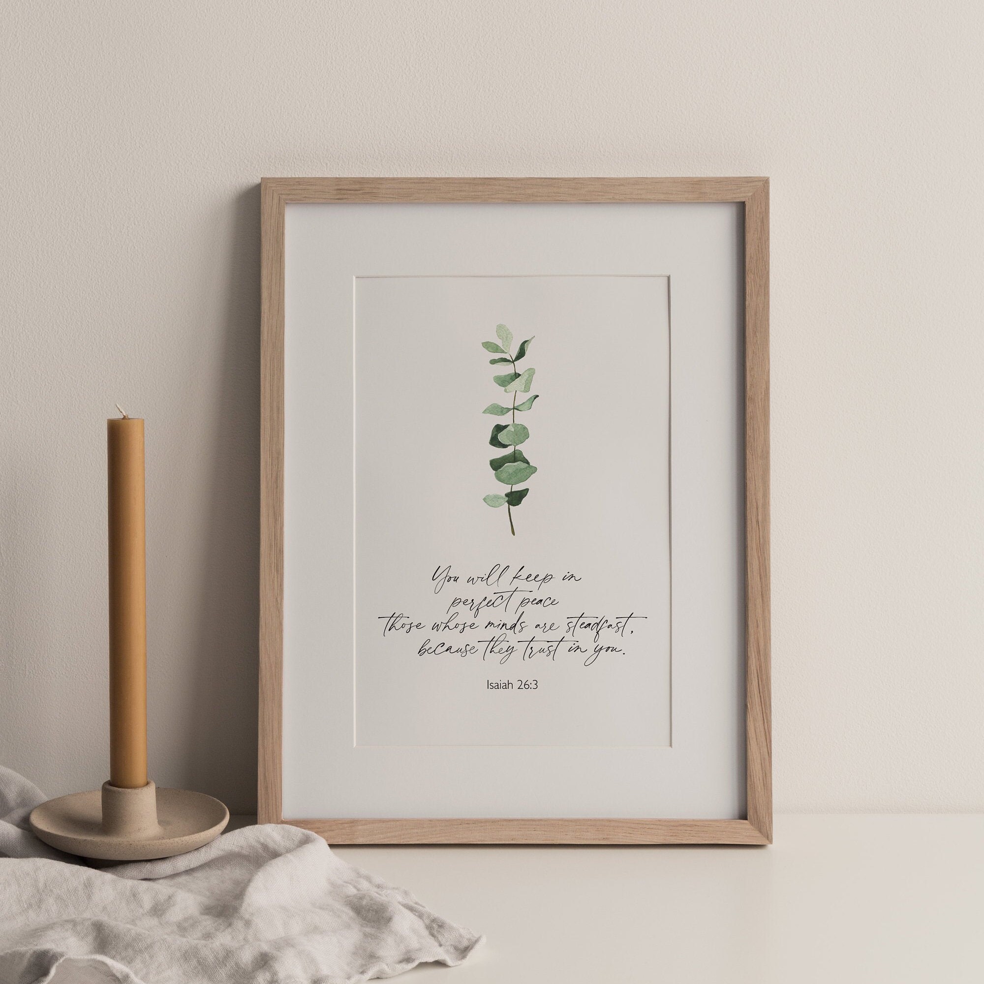 Isaiah 26:3, Bible Verse Art Print, You Will Keep in Perfect Peace ...