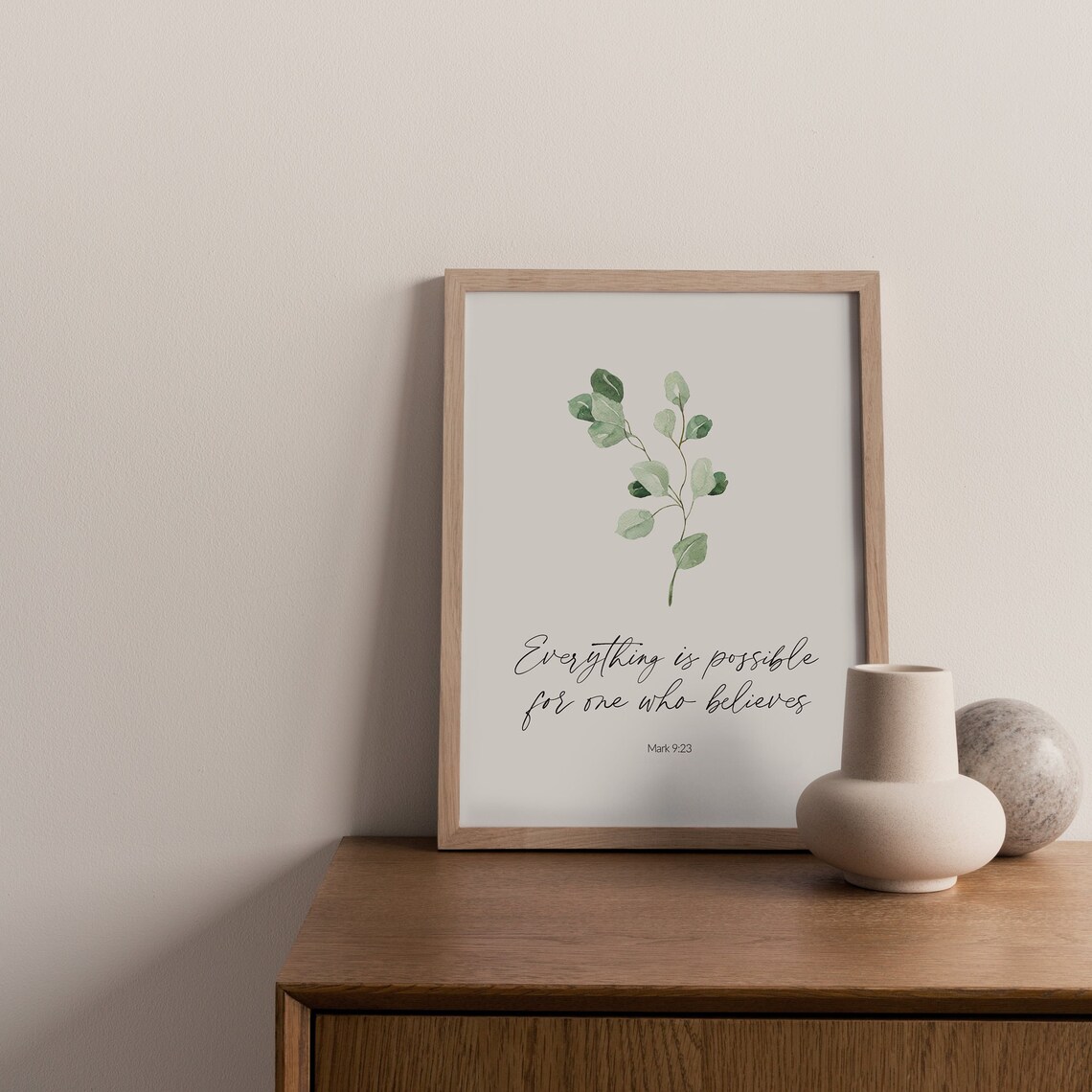 Mark 9:23, Bible Verse Art Print, Everything is Possible for One ...