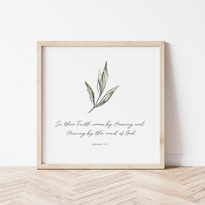 Romans 10:17, Scripture Wall Art, Easter Scripture Print, Bible Verse ...