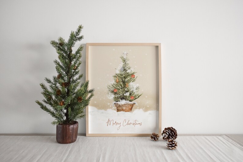 Christmas Tree Printable Christmas Wall Art Boho Christmas - Etsy