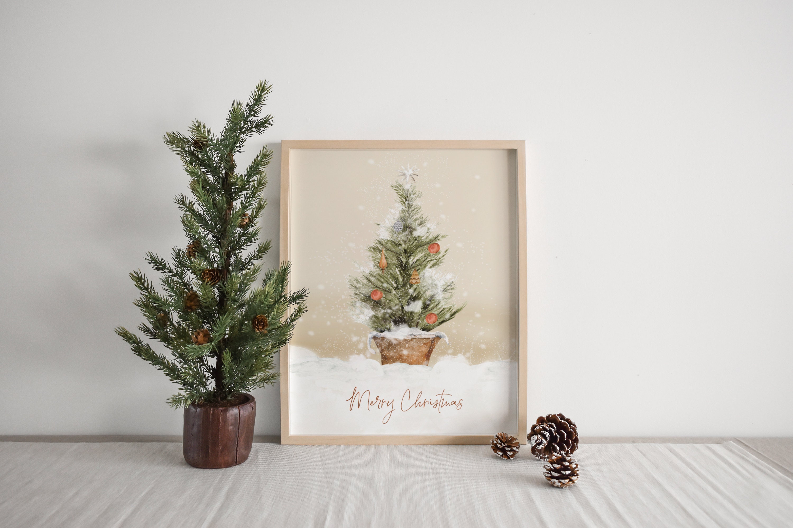 Christmas Tree Printable Christmas Wall Art Boho Christmas - Etsy