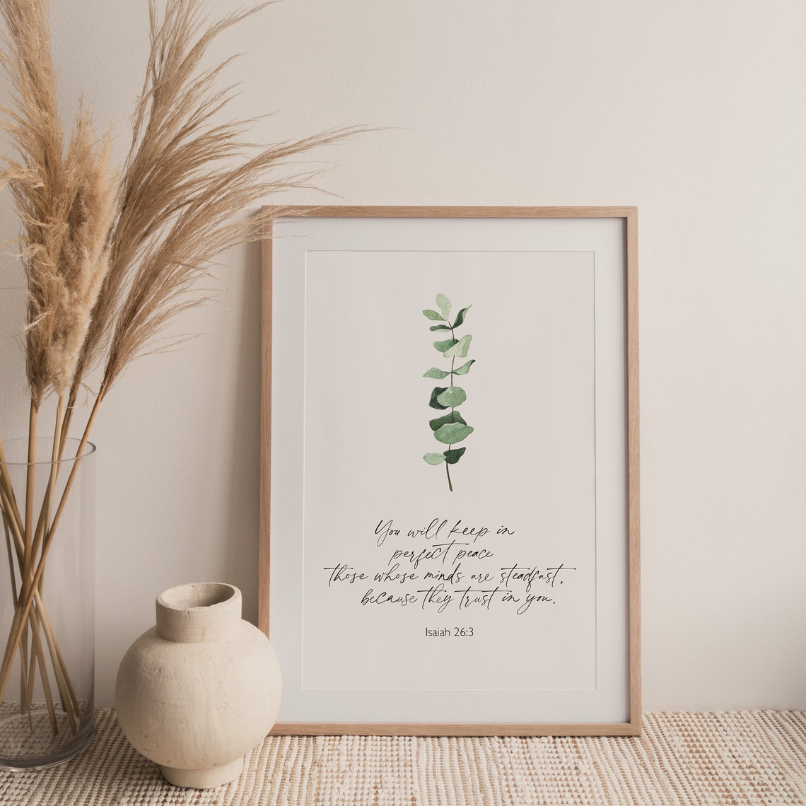Isaiah 26:3, Bible Verse Art Print, You Will Keep in Perfect Peace ...