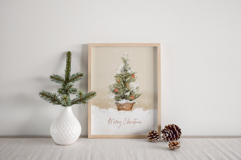 Christmas Tree Printable Christmas Wall Art Boho Christmas - Etsy