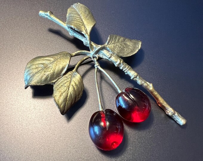 Michael Michaud Morello Cherry Brooch Pin - Etsy