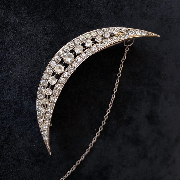 Crescent Moon Brooch - Etsy