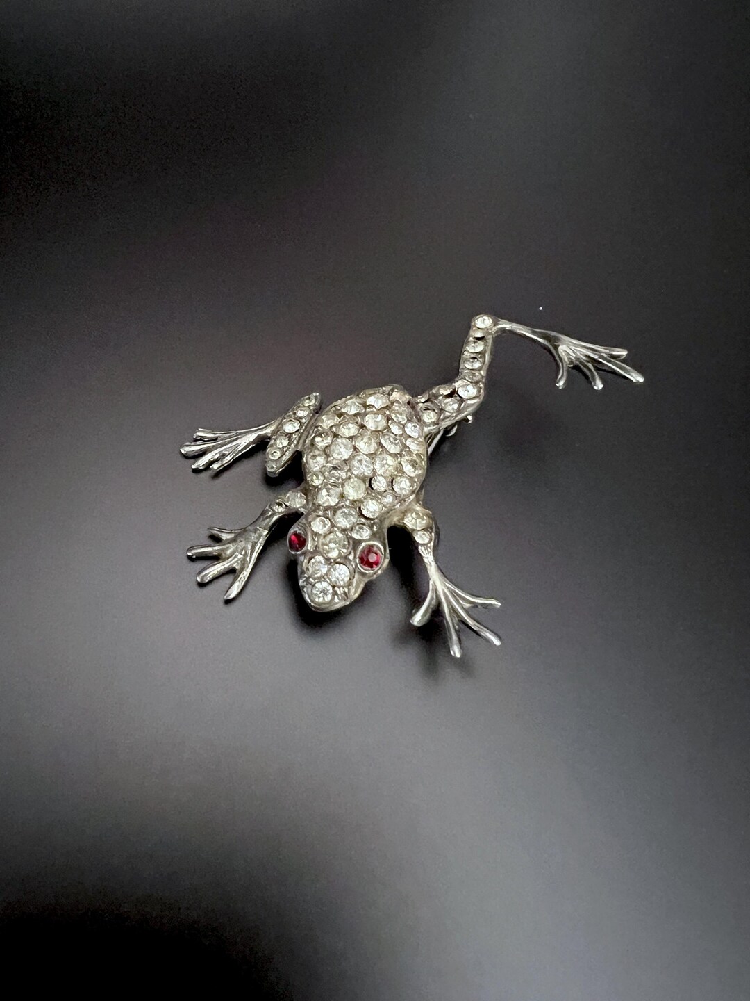 Antique Paste & Silver Frog Brooch Pin - Etsy