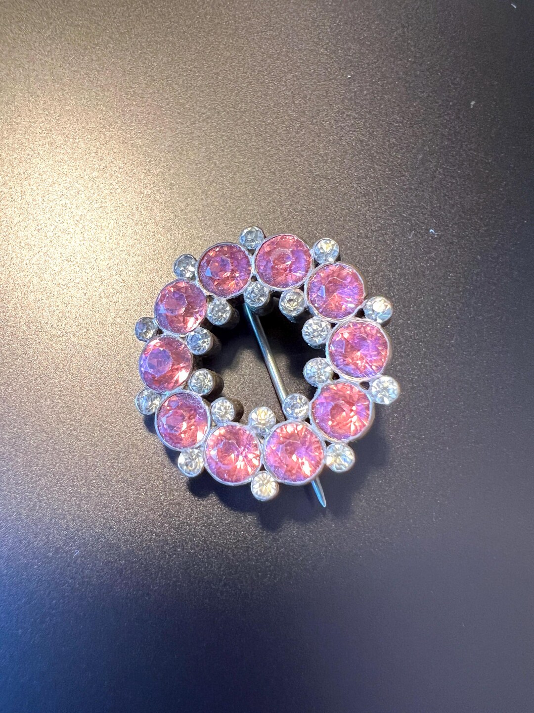 Antique Georgian Pink Paste & Silver Wreath Brooch Pin - Etsy