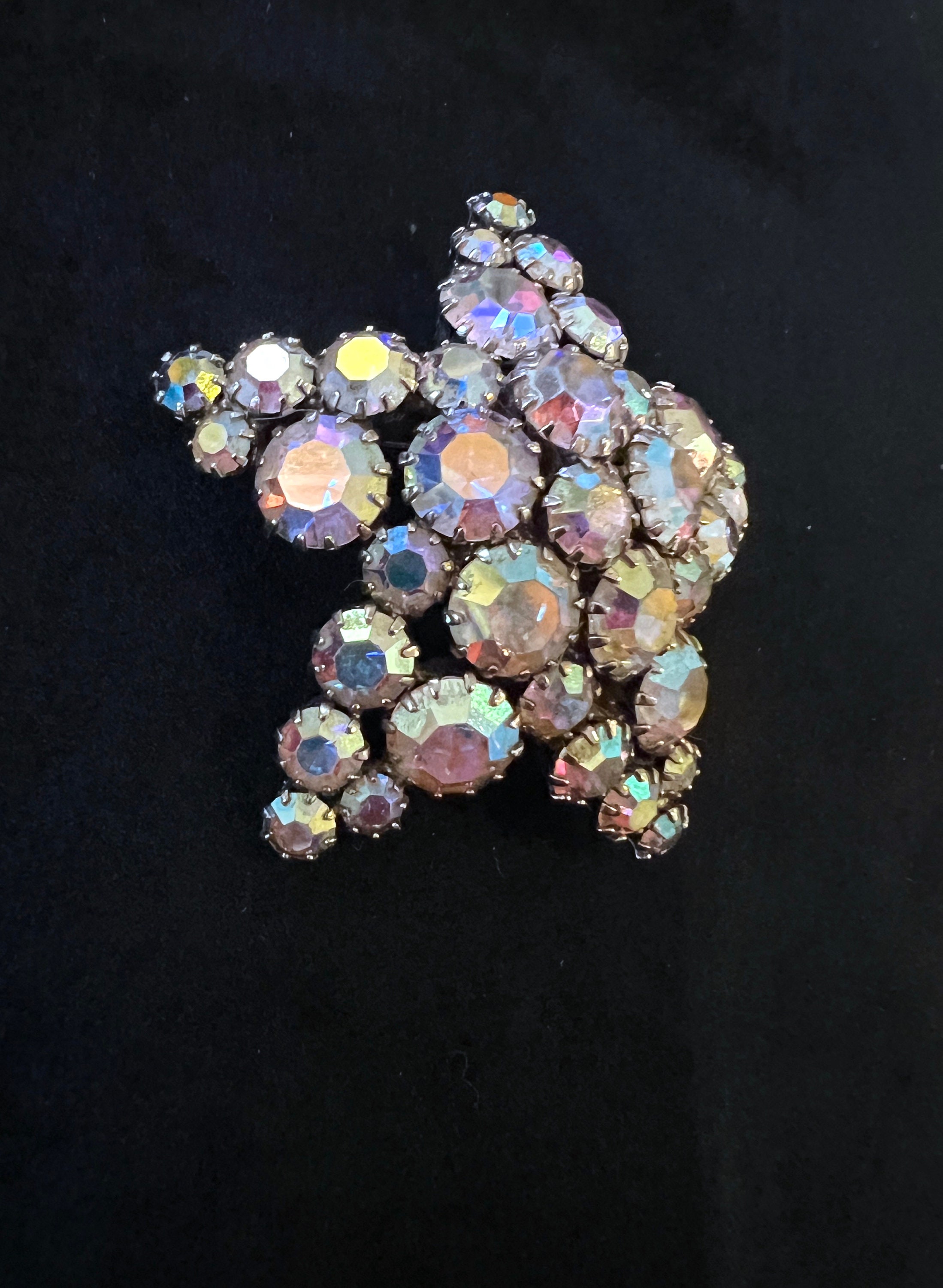 Vintage Aurora Borealis Paste Star Brooch Pin - Etsy