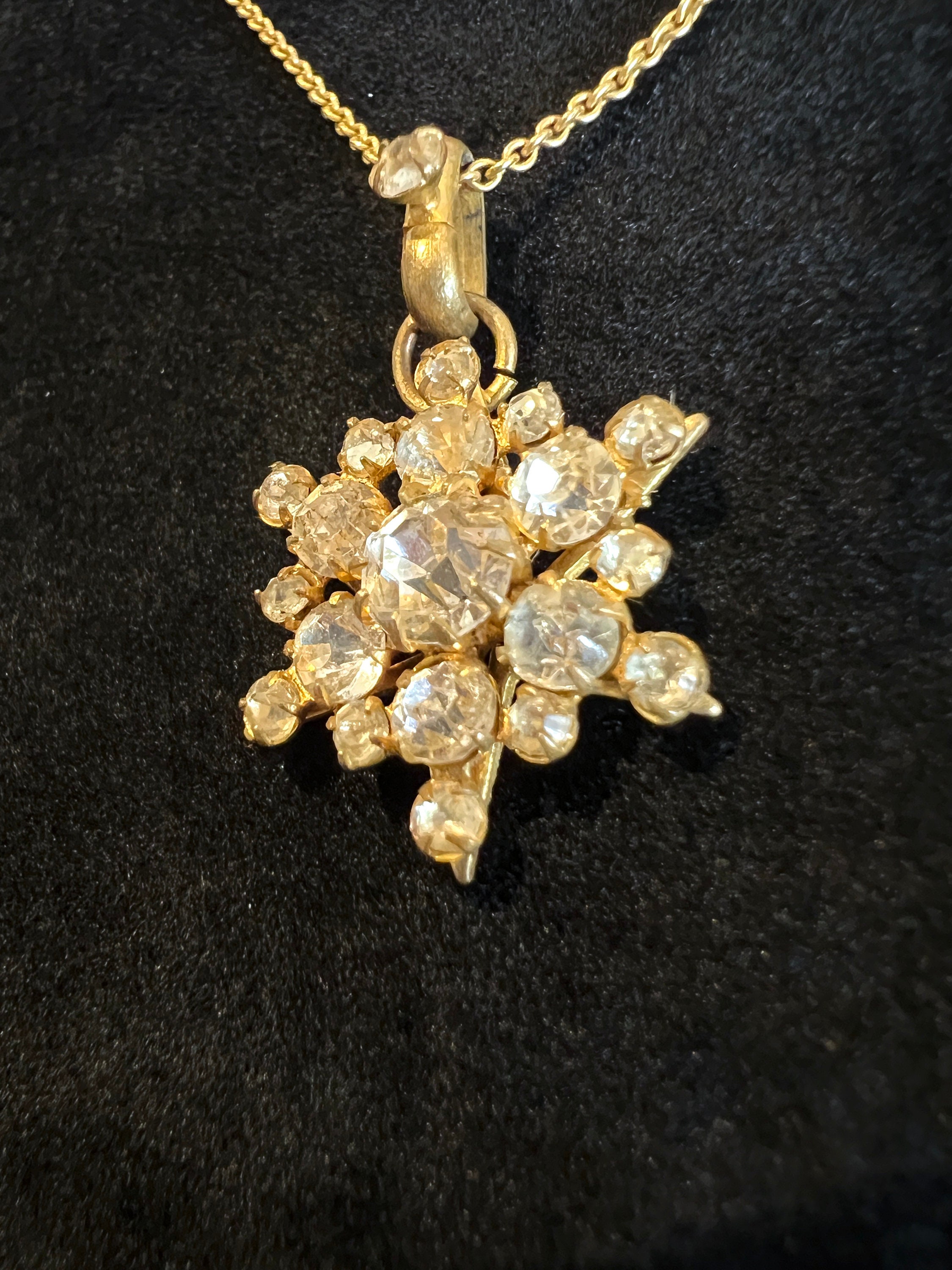 Antique Edwardian Paste Star Pendant & Barrel Clasp Chain - Etsy