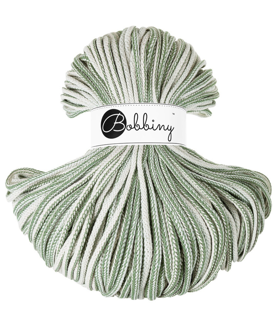 5MM Magic Green Bobbiny Braided Cotton Cord/ 108 Yards/ Craft Cord ...