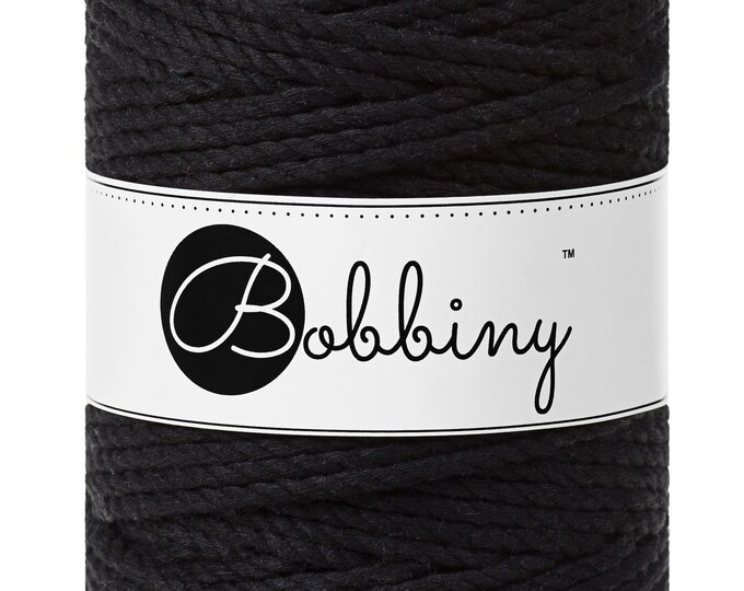5MM Macrame Cord Black 3 Ply/bobbiny Macrame Cord/ Soft Macrame Rope ...
