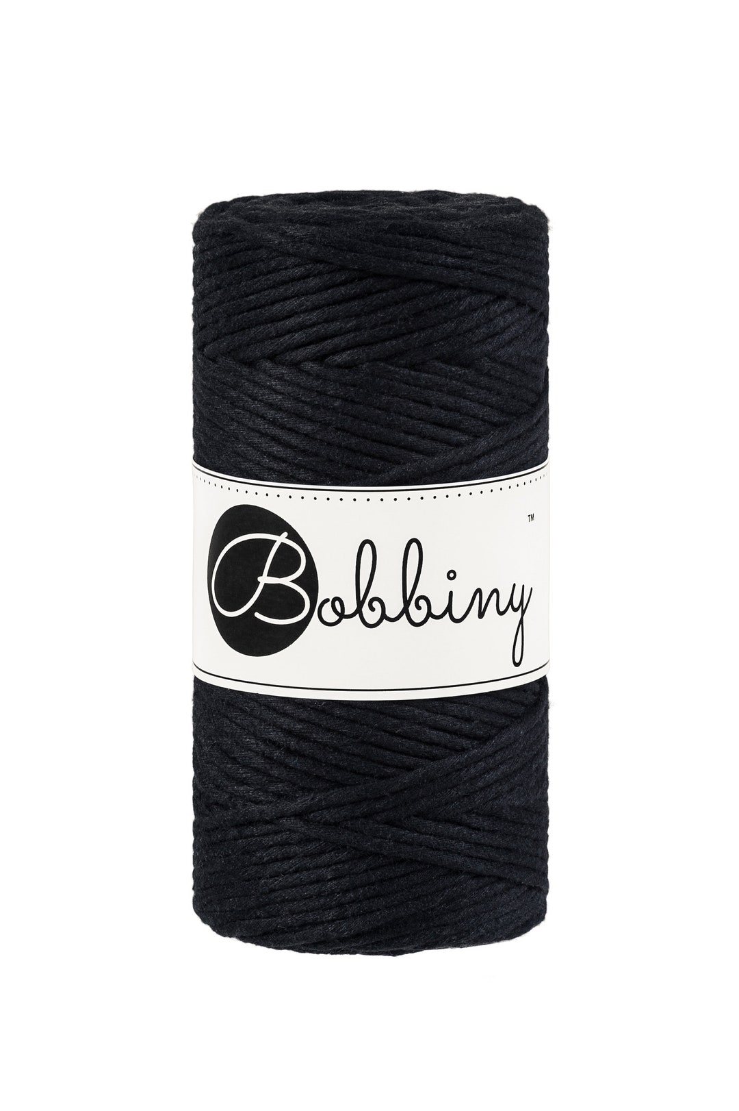 3mm Black Single Strand Macrame Cord/ Bobbiny /macrame Cord/ Soft ...