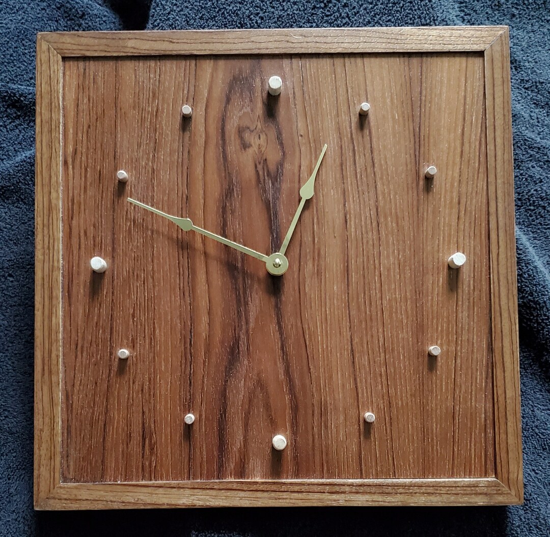 Teak Wood Modern Clock - Etsy
