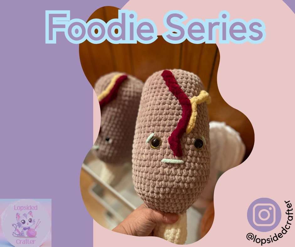 Corn Dog Plush Crochet Pattern NO SEW PDF Plushie L Kawii - Etsy