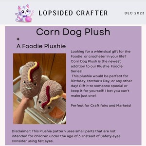 Corn Dog Plush - Crochet Pattern - NO SEW - PDF - Plushie L Kawii - Etsy