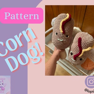 Corn Dog Plush - Crochet Pattern - NO SEW - PDF - Plushie L Kawii - Etsy