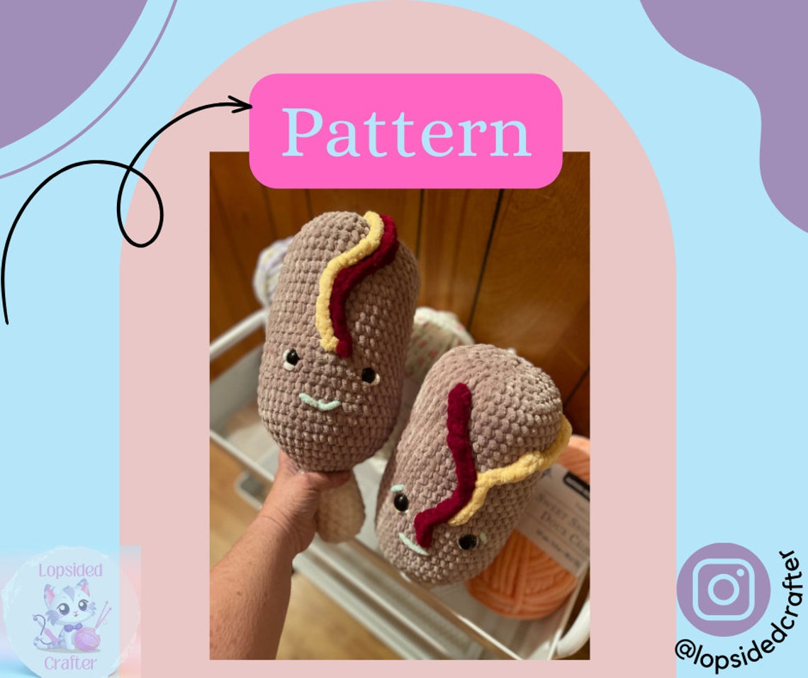 Corn Dog Plush Crochet Pattern NO SEW PDF Plushie L Kawii - Etsy