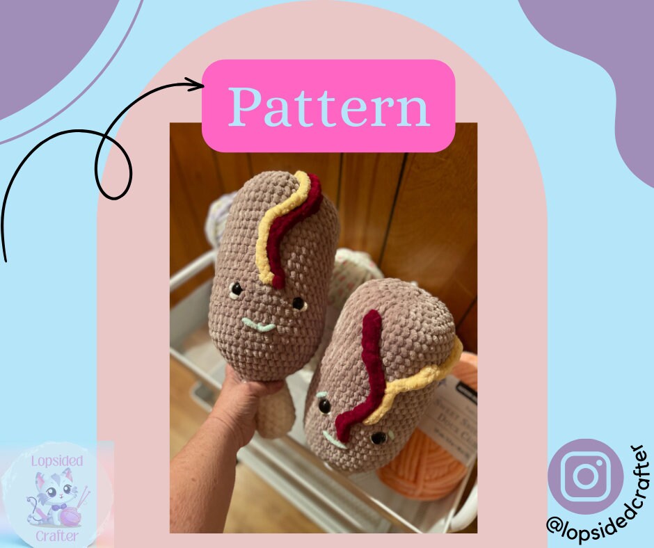 Corn Dog Plush Crochet Pattern NO SEW PDF Plushie L Kawii - Etsy