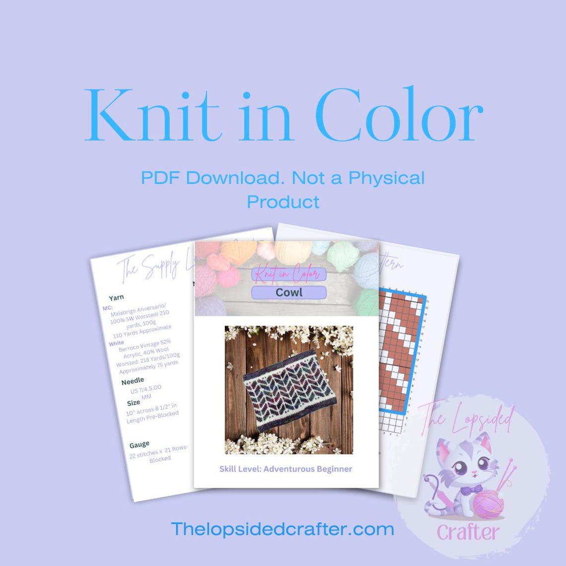 Colorwork Knit Cowl Pattern: Worsted Yarn, Beginner Friendly (PDF ...