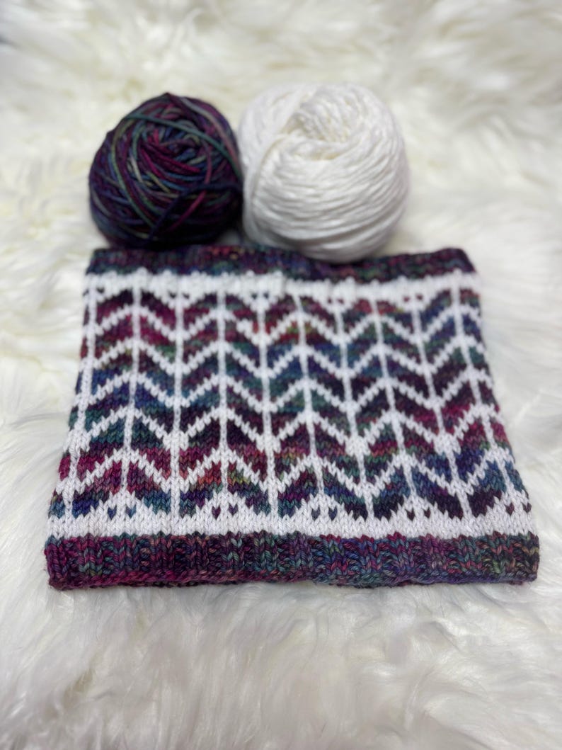 Colorwork Knit Cowl Pattern: Worsted Yarn, Beginner Friendly (PDF ...