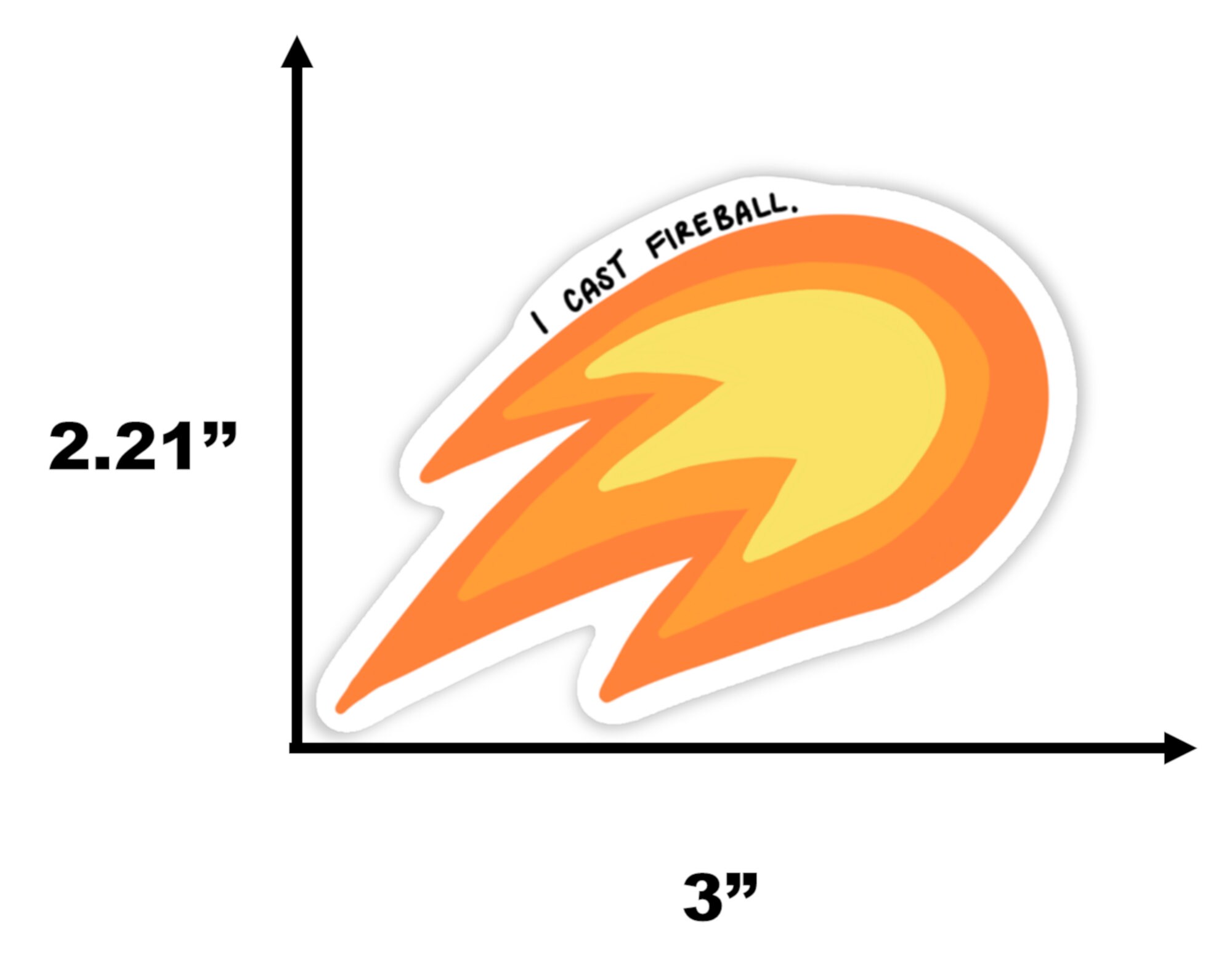 I Cast Fireball Fire Sticker Vinyl Sticker Laptop Sticker Water Bottle ...