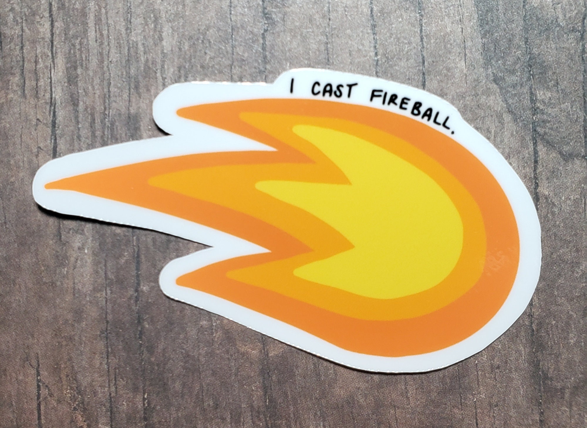I Cast Fireball Fire Sticker | Vinyl Sticker | Laptop Sticker | Water ...