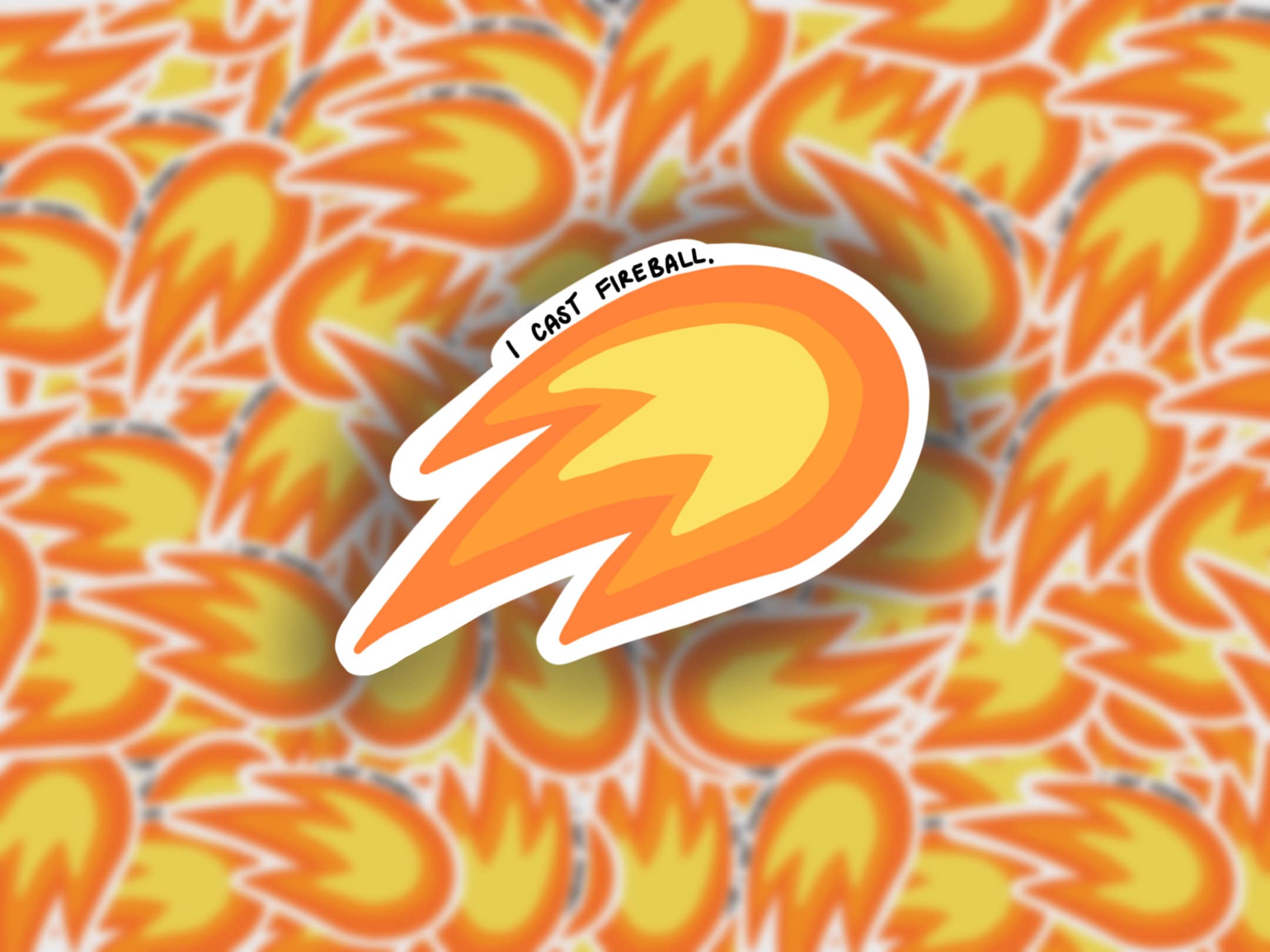 I Cast Fireball Fire Sticker | Vinyl Sticker | Laptop Sticker | Water ...