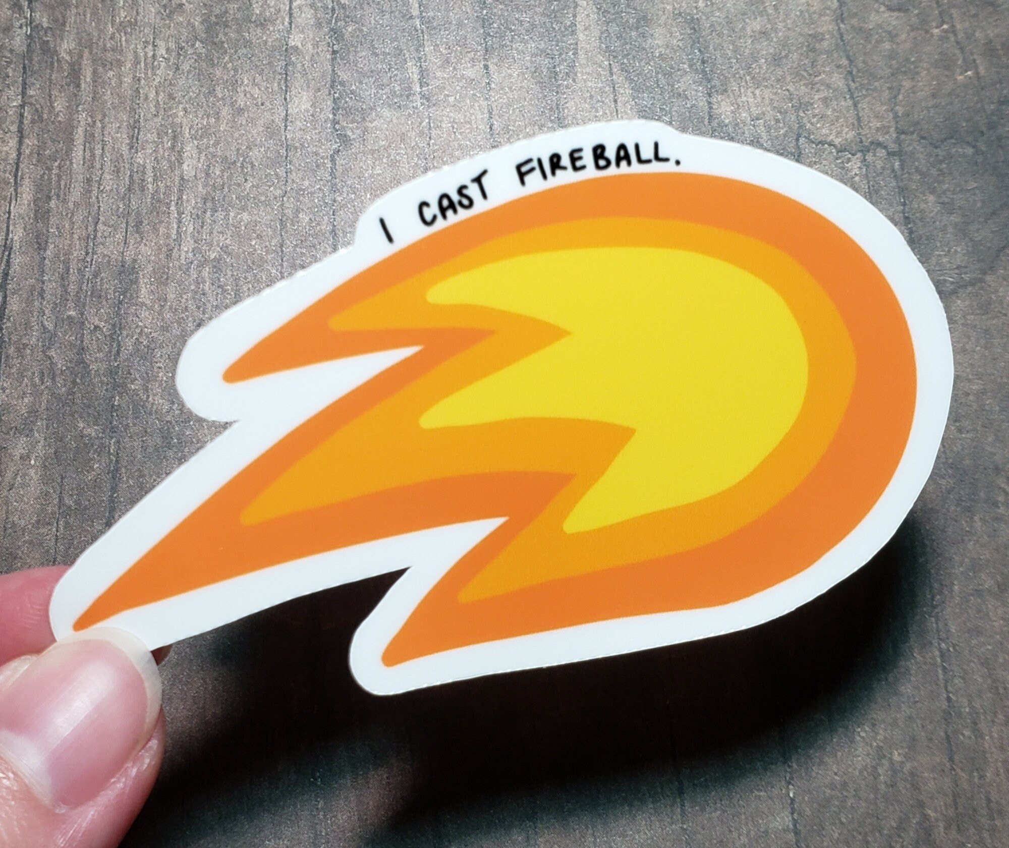 I Cast Fireball Fire Sticker | Vinyl Sticker | Laptop Sticker | Water ...