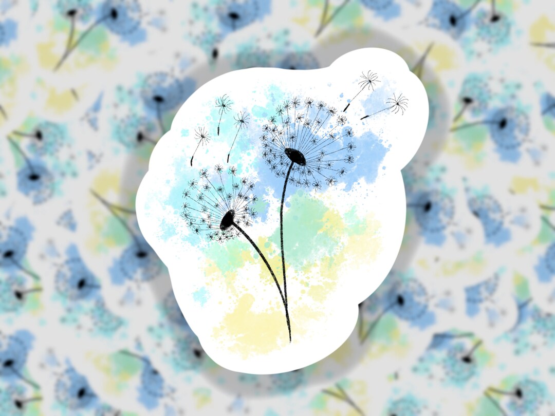 Watercolor Dandelion Puff Sticker | Vinyl Sticker | Laptop Sticker ...