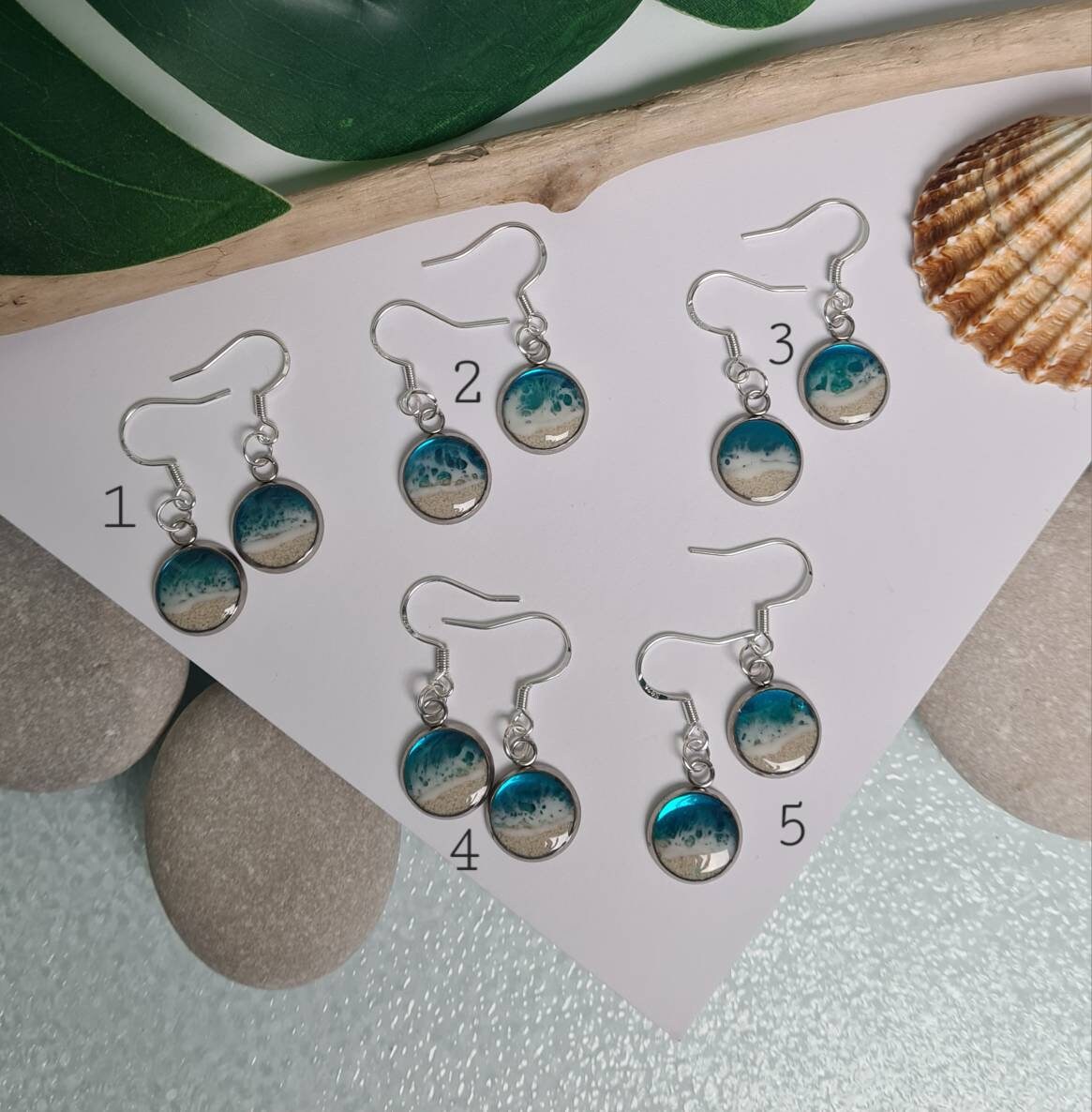 Real Sand Beach Earrings Beach Earrings Ocean Resin - Etsy