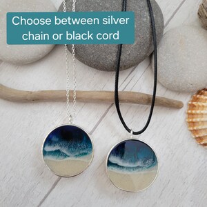 Handcrafted Ocean Waves Resin Pendant With Real Sand, Shells & Starfish ...