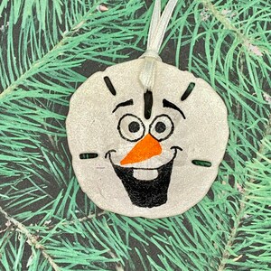 Real Sand Dollar Hand Painted Snowman Ornament, Christmas Beach ...