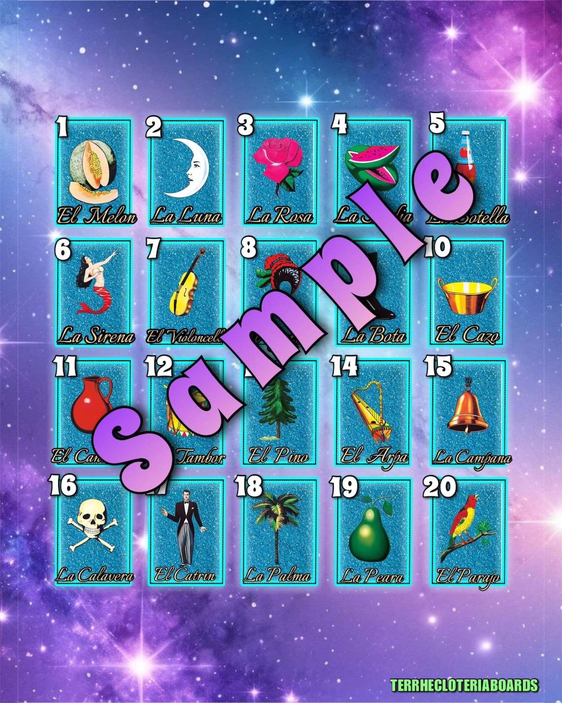 Loteria Board for Digital Use 20 Spots - Etsy