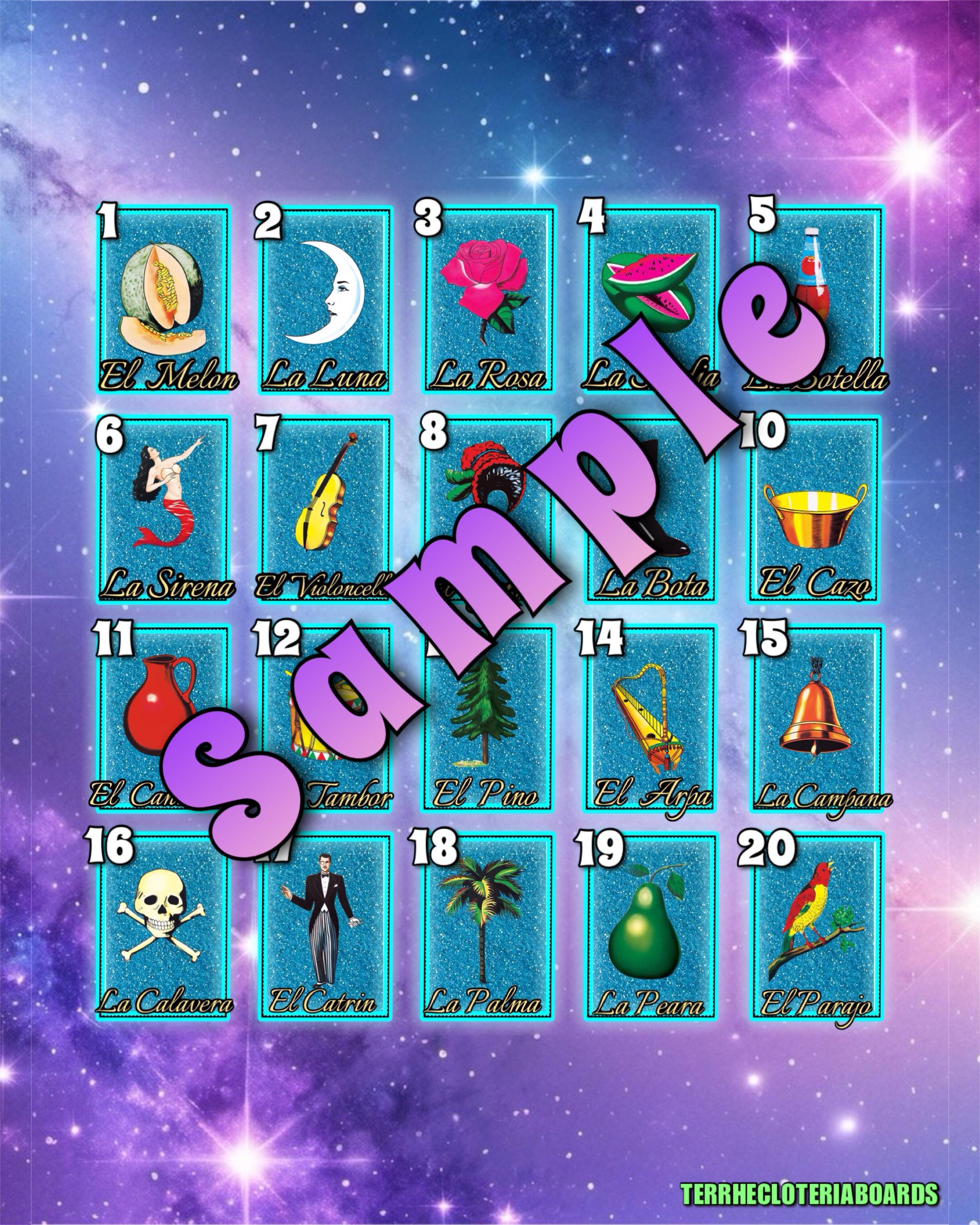 Loteria Board for Digital Use 20 Spots - Etsy