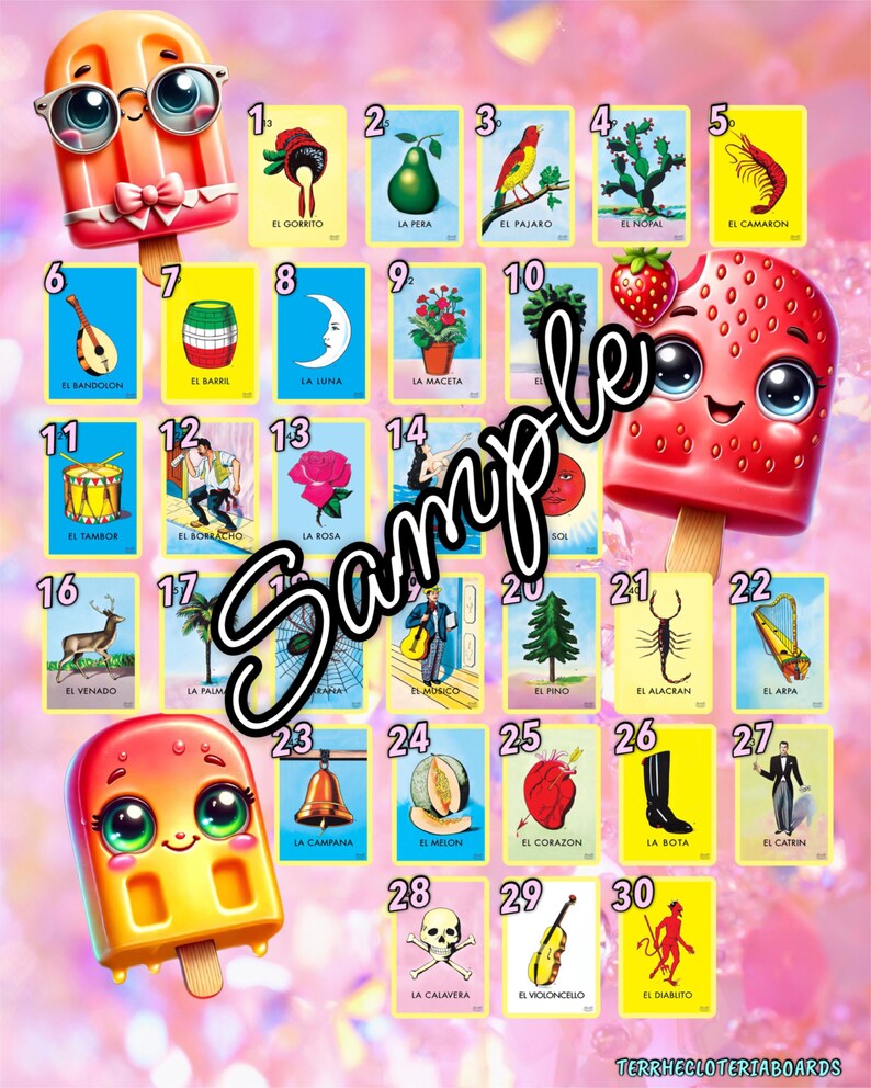 Loteria Board for Digital Use - Etsy
