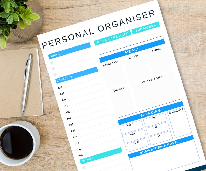 Daily Planner Printable and Personal Organiser Printable 2 | Etsy