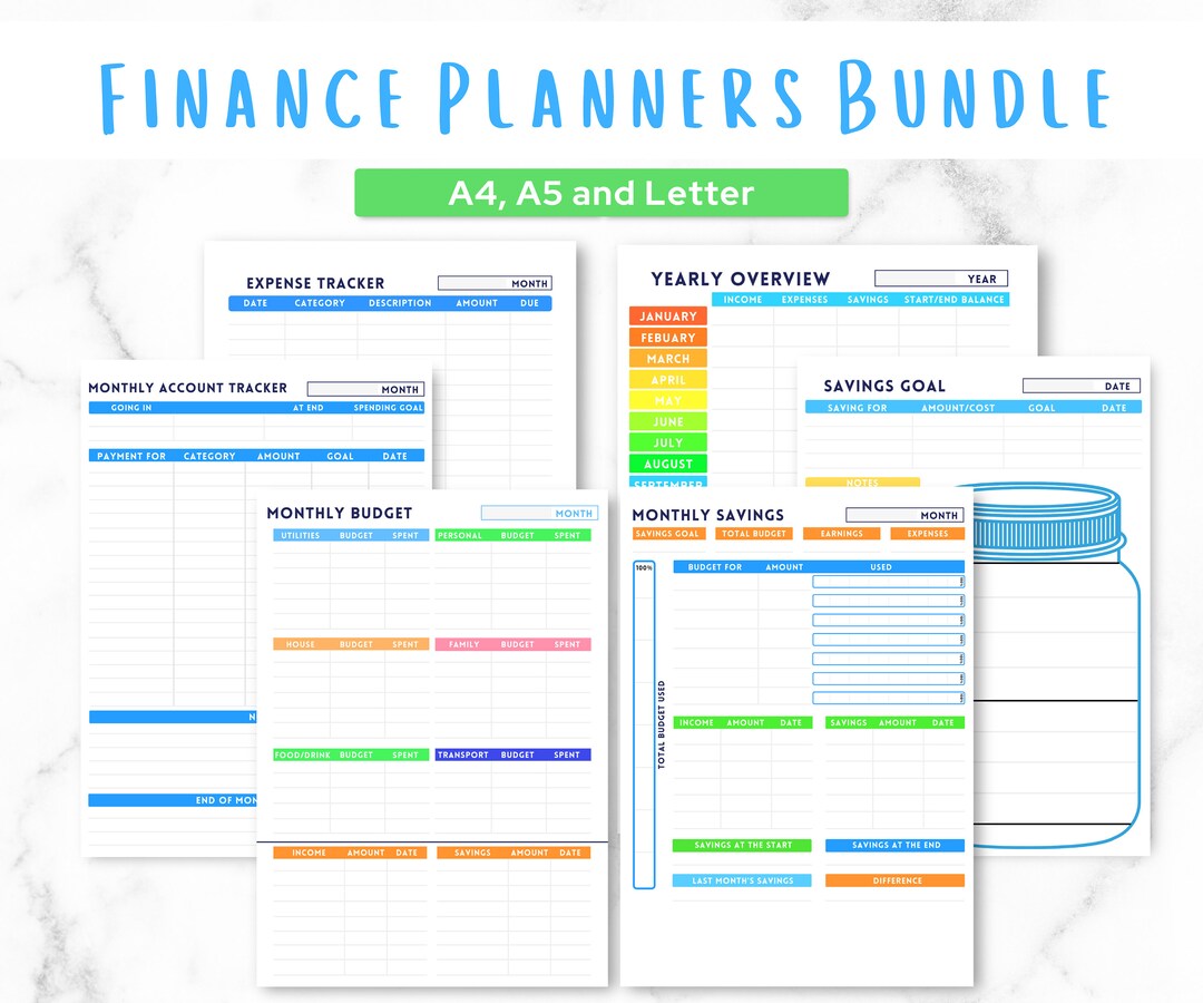 Finance Planner Printable | Finance Planner Bundle | Budget Planner ...